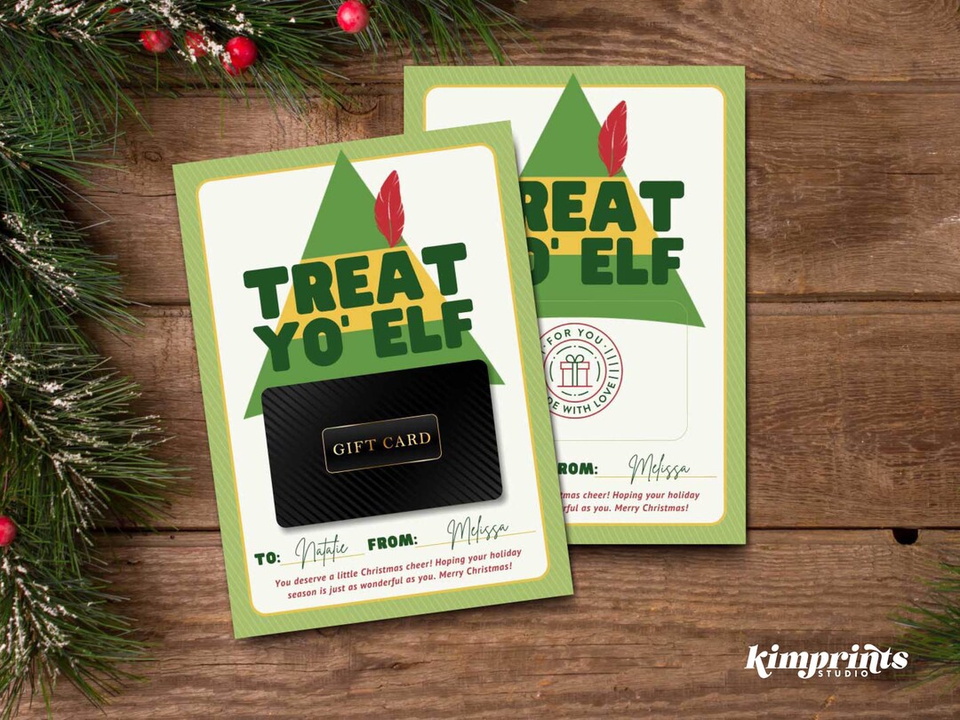 Elf Christmas Gift Card Holder, Treat Yo Elf Christmas Gift Idea, Elf ...