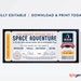 Space Adventure Ticket Template Astronaut Experience Gift - Etsy
