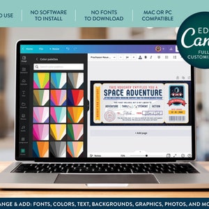 Space Adventure Ticket Template, Astronaut Experience Gift Certificate ...