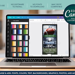 Football Ticket Template, Football Gift Certificate, Editable NFL Game ...