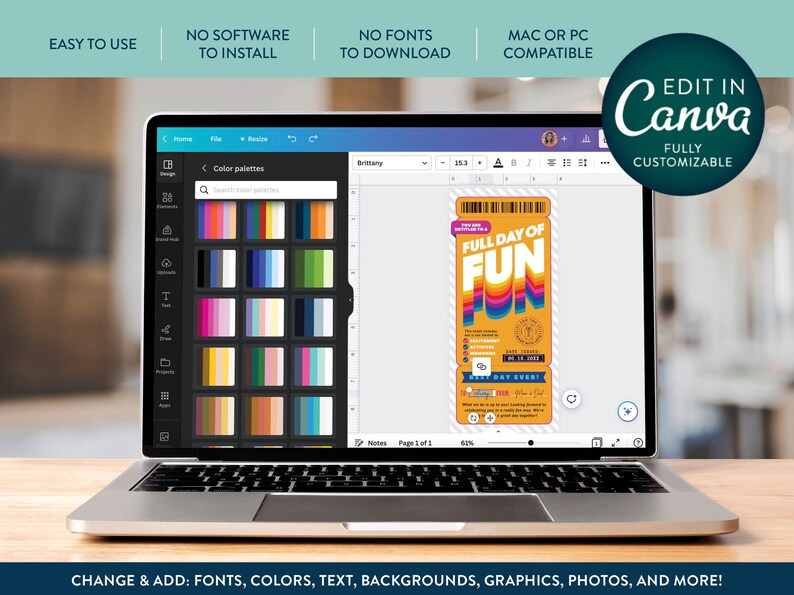 Fun Day Ticket Template Yes Day Souvenir Kids Special - Etsy