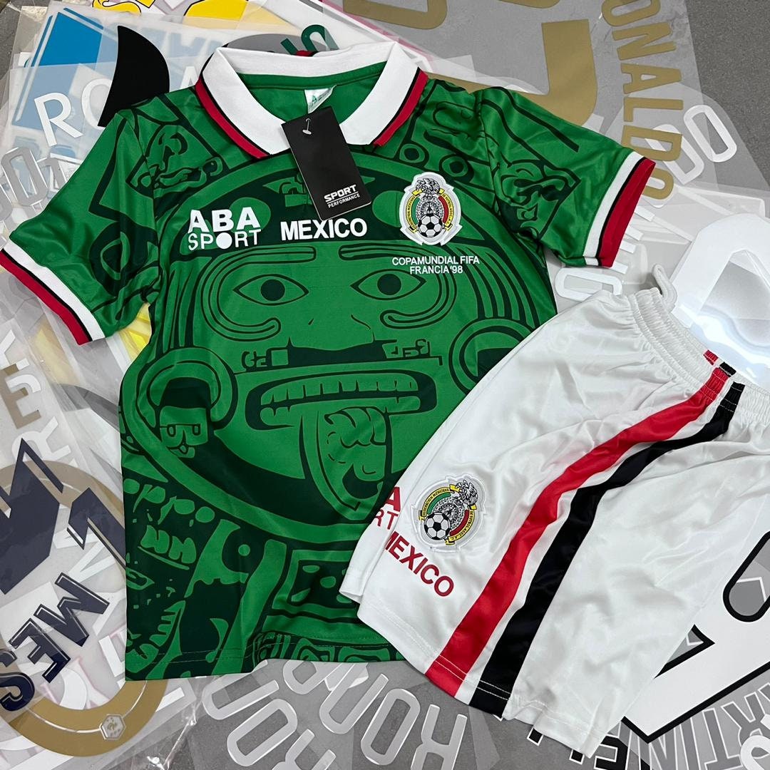 1998 Mexico Retro Home and Away Kit Jersey Shirt , World Cup Retro ...