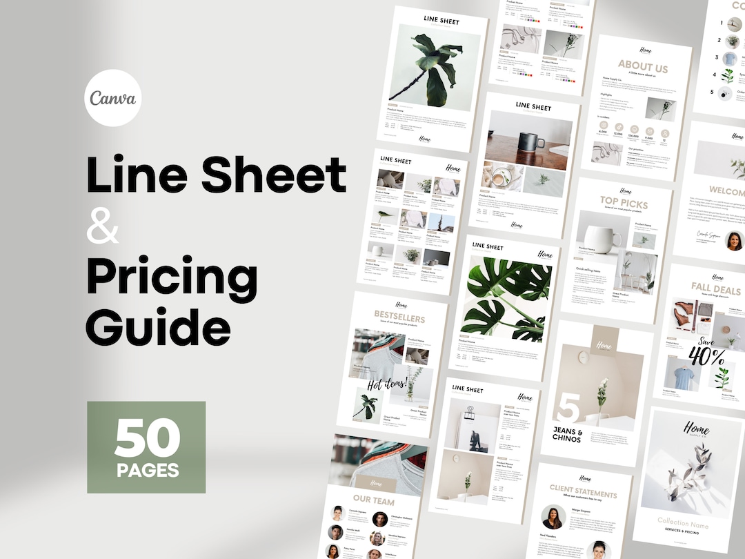 50 Editable Line Sheet Templates! Wholesale Catalog, Pricing & Services ...