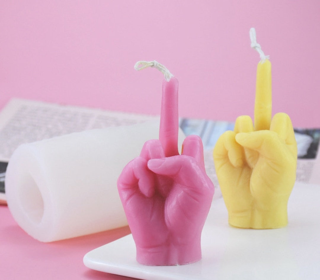 3D Middle Finger Candle Mold - Finger Resin Mold - Gesture Silicone ...