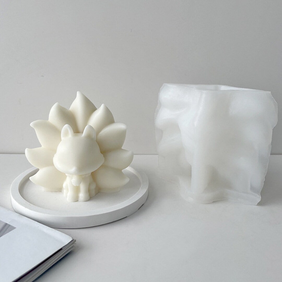 3D Fox Candle Silicone Mold-sleeping Fox Candle Mold-cute Fox Soap Mold ...