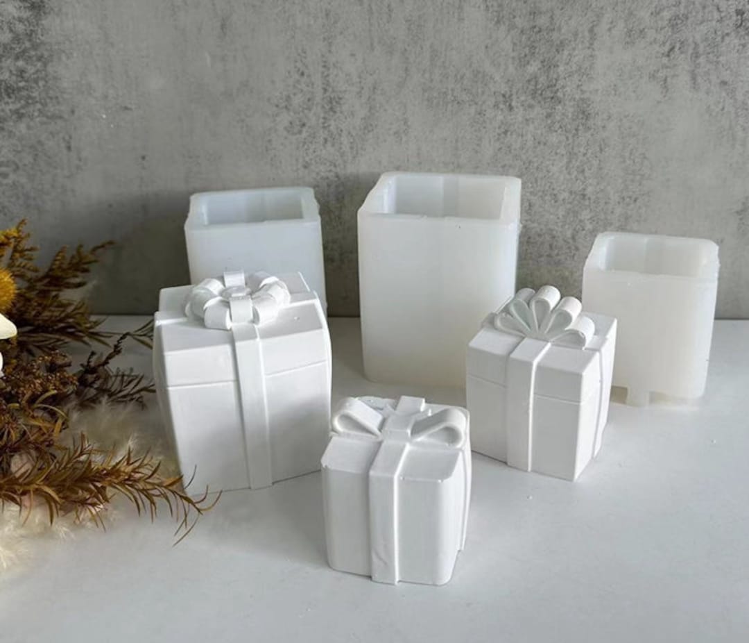 3D Gift Present Box Candle Mold,bow Tie Gift Box Mold-silicone Box Mold ...