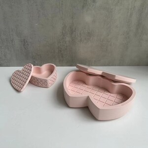 Heart Storage Box Silicone Mold ,jewelry Container Mold ,jewelry Tray Mold, Trinket Box With Lid ...