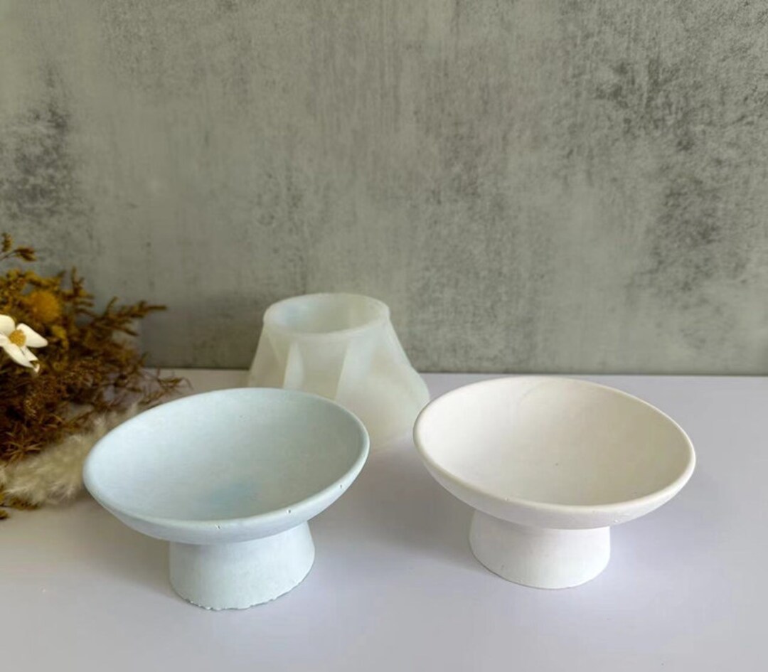 Round Simplicity Tray Mold , Casting Plate Silicone Mold, Large Cement ...