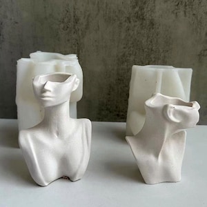 DIY Woman Head Vase Silicone Mold head Pot Mold,female Model Room ...