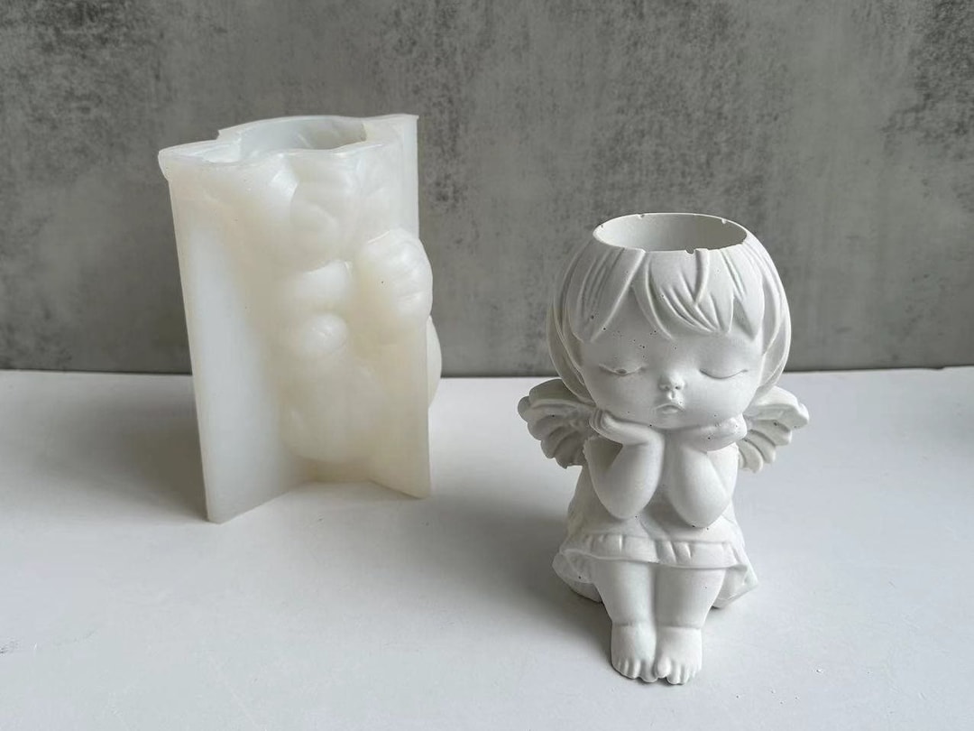Girl Flower Pot Silicone Mold,angel Jar Mold,face Planter Daydream Girl ...