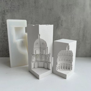 Church Design Storage Tray Concrete Mold Cement Crafts Gypsum Silicone ...