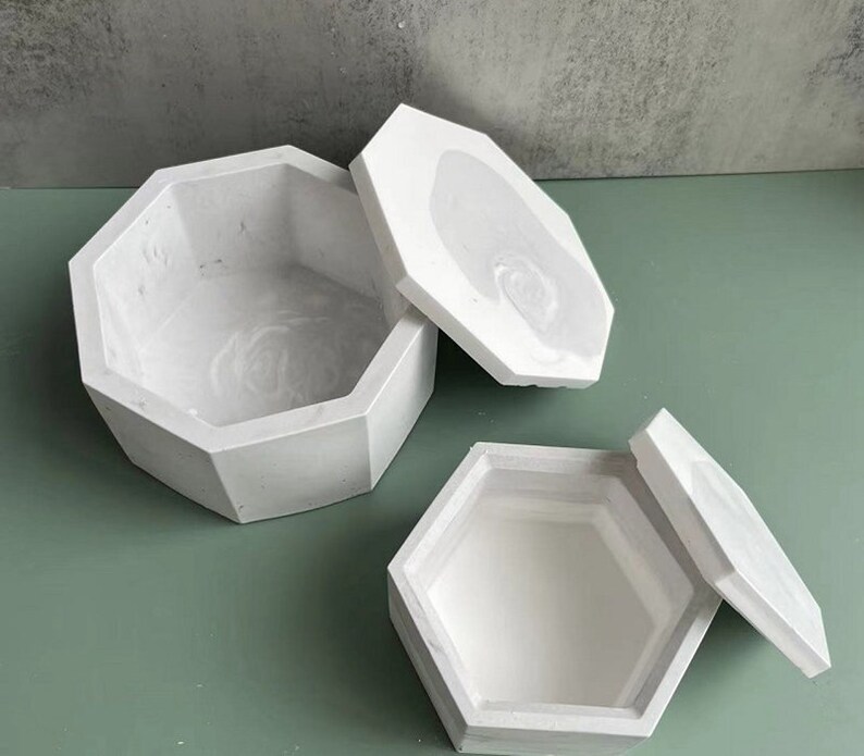 Large Size Hexagon/octagon Storage Box With Lid Silicone Mold - Etsy