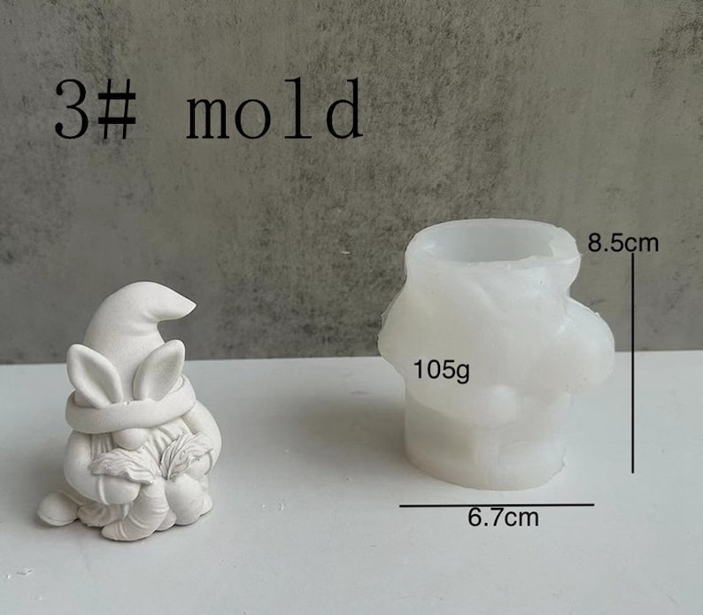 6 Gnome Silicone Molds，mould for Concrete Plaster Resin ,DIY ...
