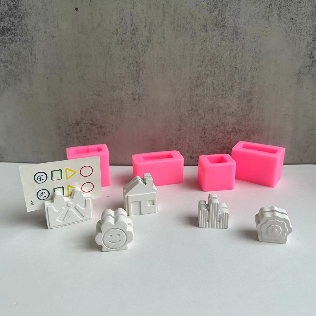 7types Creative Card Holder Molds,office Decor Concrete Holder Molds ...