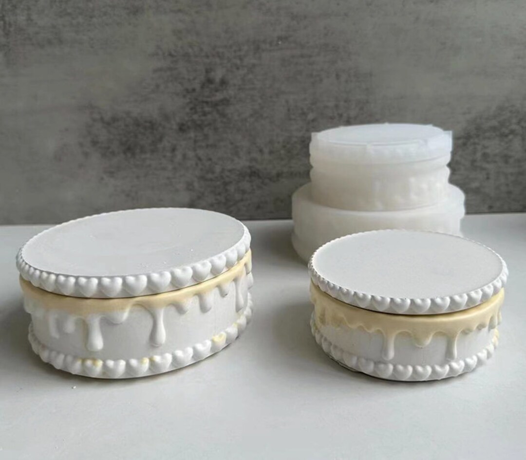 Fake Cake Box Silicone Mold Resin Cream Cake Shape Jewellery Box Mold ...