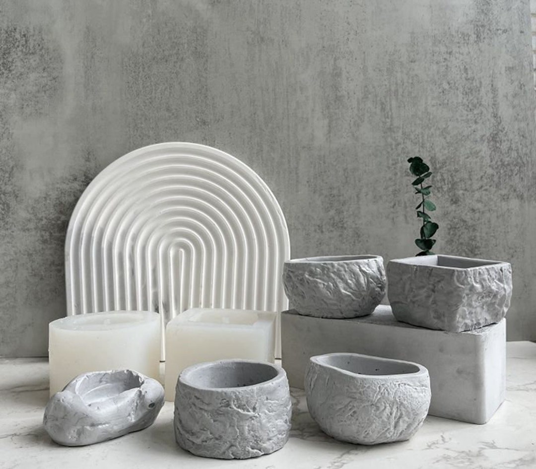 DIY Creative Stakes Flower Pot Silicone Mold Suare Planter Candle ...