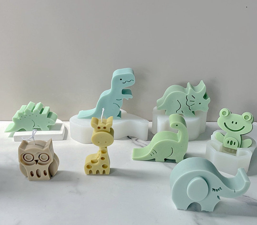 Jungle Zoo Animals Mold. Frogowlgiraffe, Elephantdinosaursilicone ...