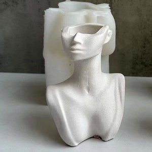 DIY Woman Head Vase Silicone Mold head Pot Mold,female Model Room ...