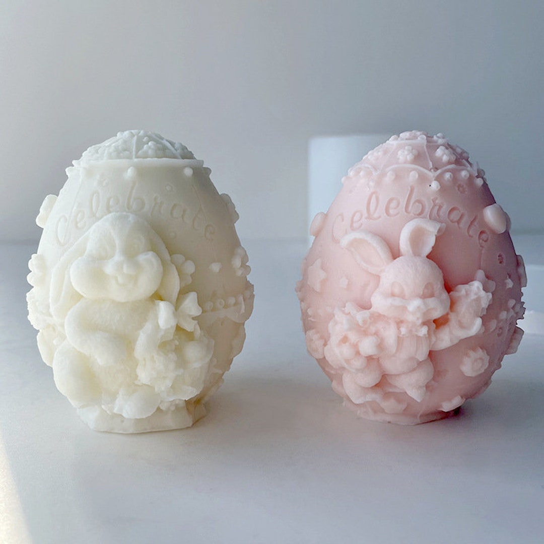 Three Cute Rabbitseaster Bunny Mold Bunny Candle Mold Rabbit Mold Cute ...