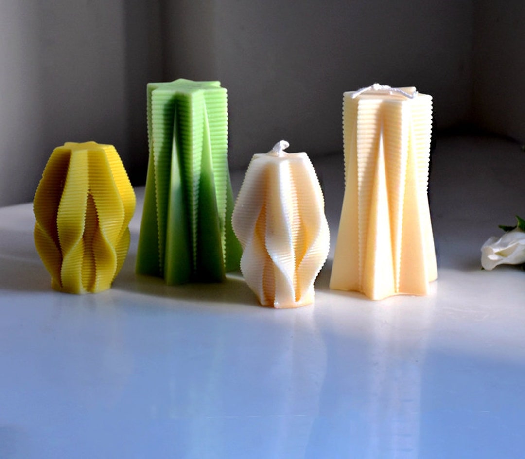 Wavy Aesthetic Candle, Wavy Sculptural Candle, Tall Pillar Candle ...