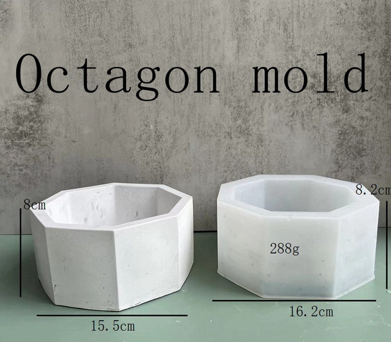 Large Size Hexagon/octagon Storage Box With Lid Silicone Mold - Etsy