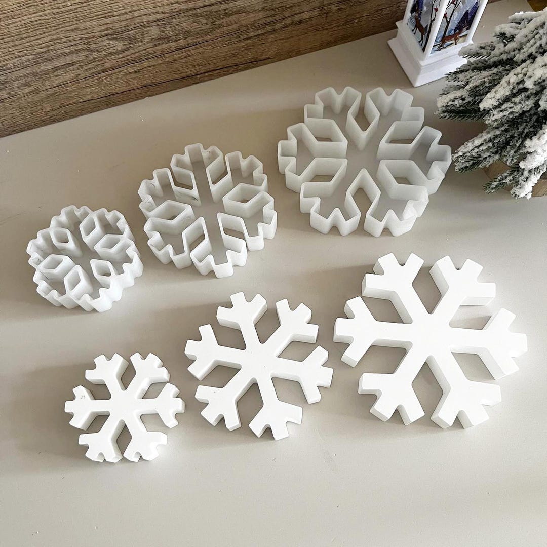 Snowflakes Silicone Molds, Casting Mold Decor Christmas Snowflake Signs ...