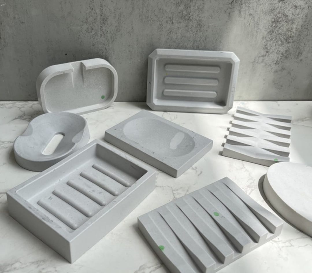 Soap Storage Tray Mold Concrete Crafts Silicone Molds Round Soap Dish ...