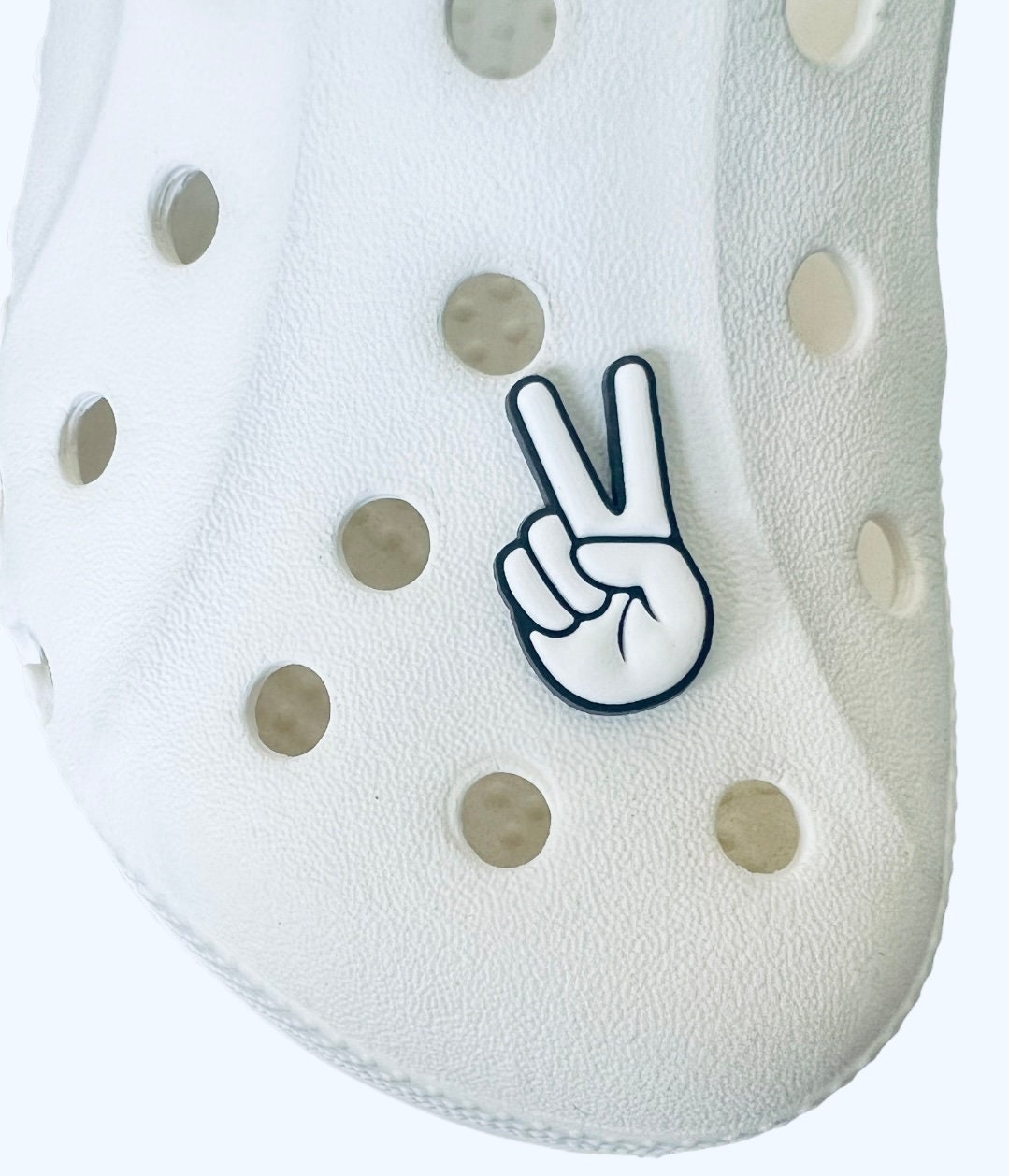Peace Hand Sign Sign Language Fingers White Shoe Charms Shoes ...