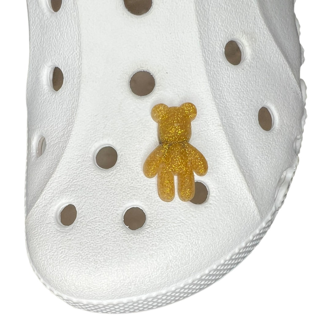 Small Golden Teddy Bear Rubber Shoe Charms Clog for Shoes Pin for Shoes ...