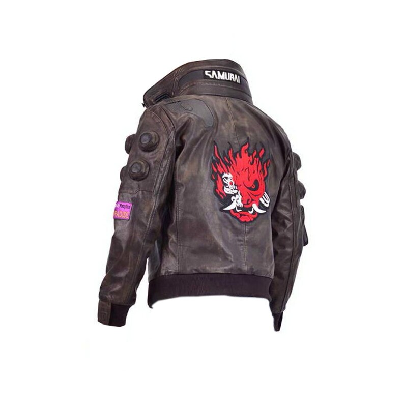 New Men's Distressed Brown Cyberpunk 2077 Inspired Samurai Cosplay ...