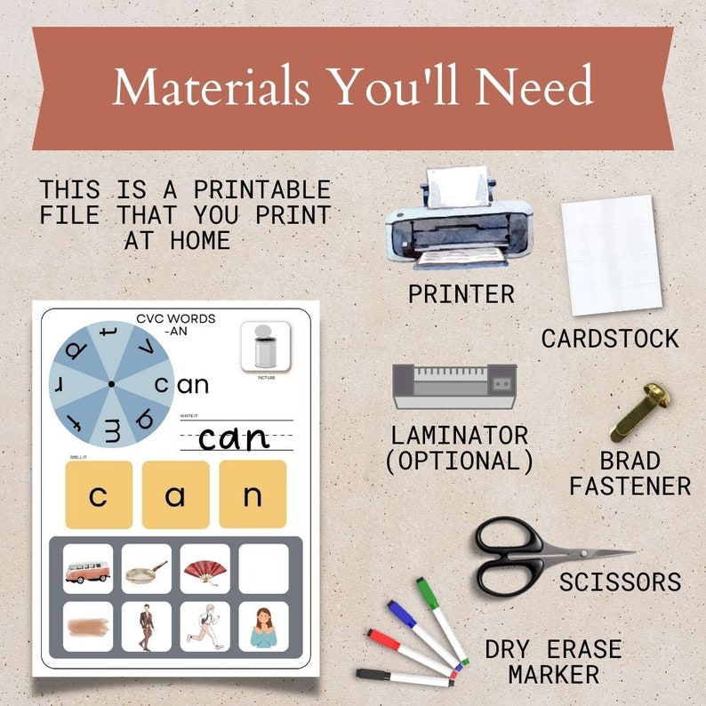 CVC Words Worksheet Digital Download, Rhyming Words Kindergarten ...