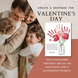 Flowers Handprint Art Template Preschool, Bouquet Valentines Day ...