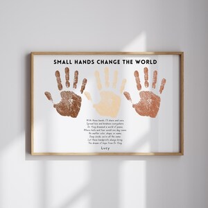 MLK Day Handprint Craft Template, Small Hands Change the World Hand ...