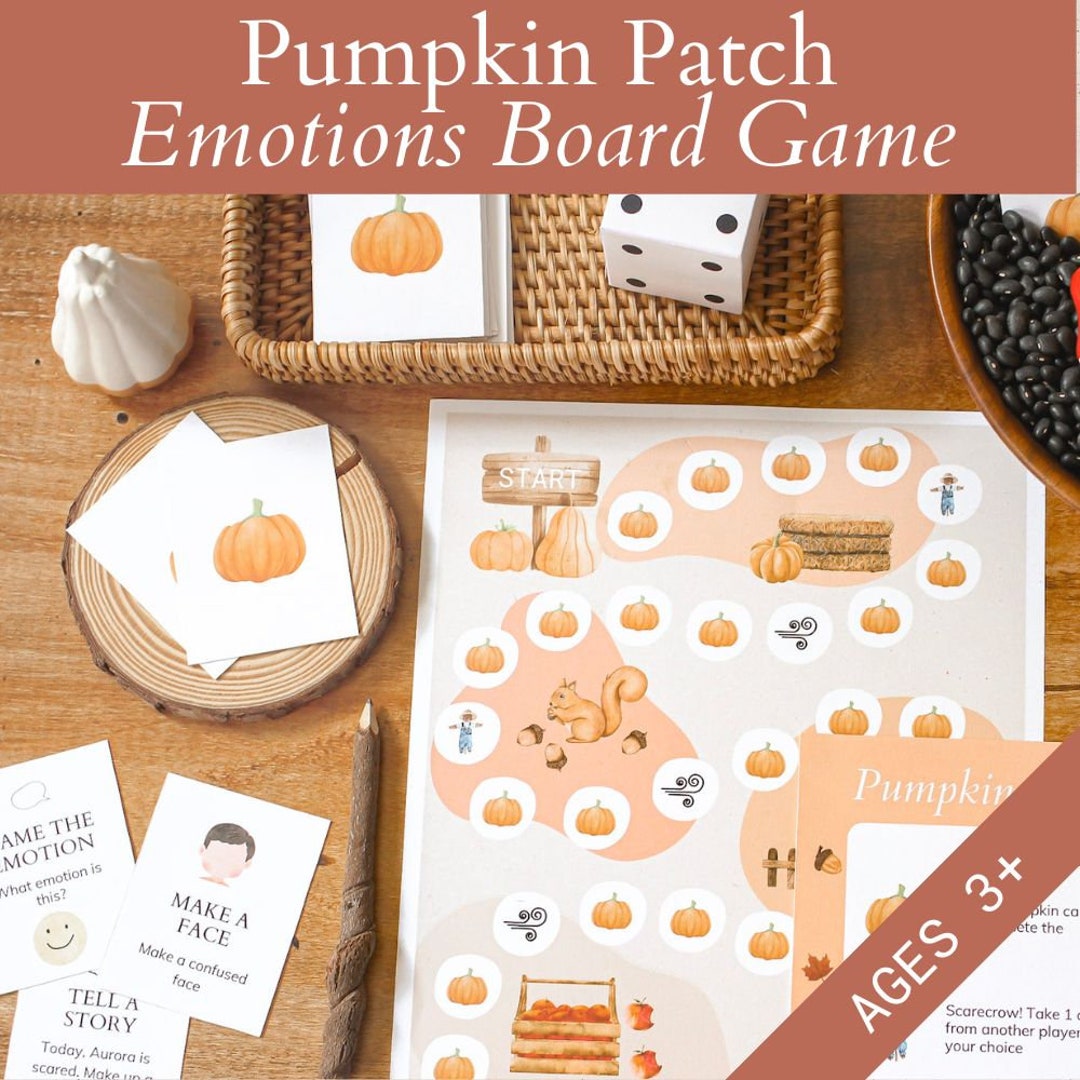 Pumpkin Game Printable for Identifying Emotions Cards | Fun Fall Theme ...