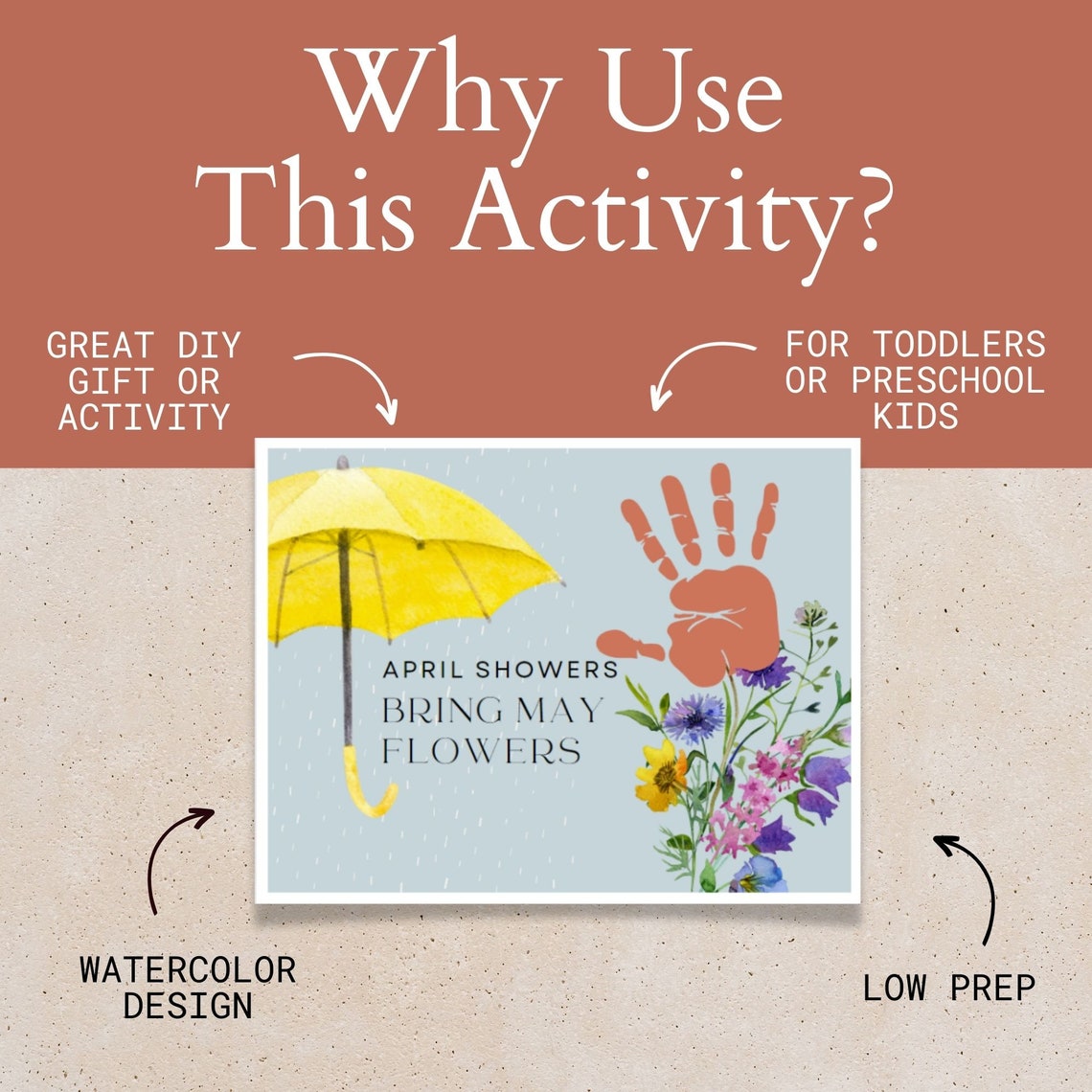 April Showers Bring May Flowers Handprint Art Craft Template, Spring ...