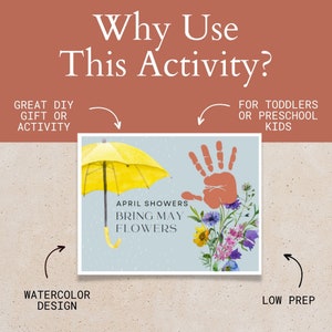 April Showers Bring May Flowers Handprint Art Craft Template, Spring ...