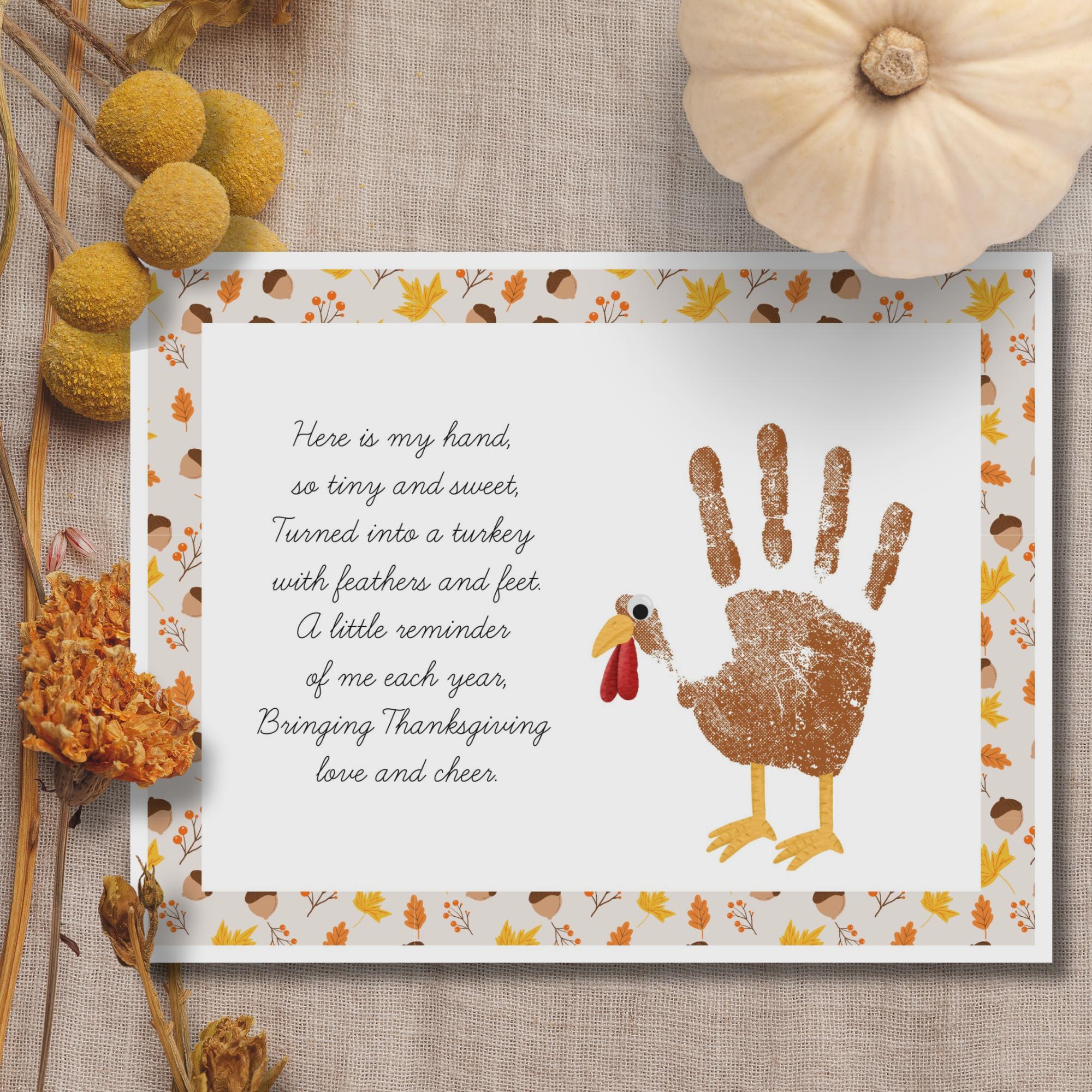 Thanksgiving Handprint Craft for Kids Template, Turkey Handprint ...