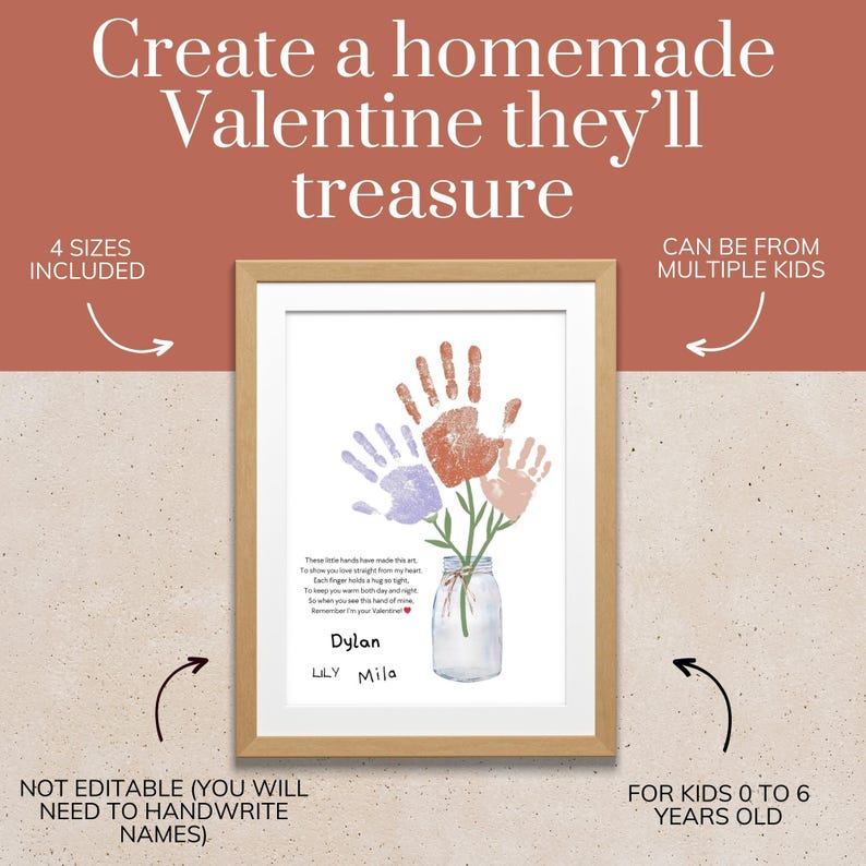 Flowers Handprint Art Template Preschool, Bouquet Valentines Day ...