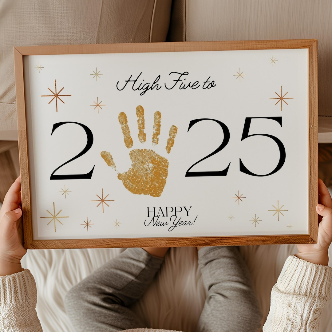 New Year High Five Handprint Craft Printable, 2025 Handprint Activity ...