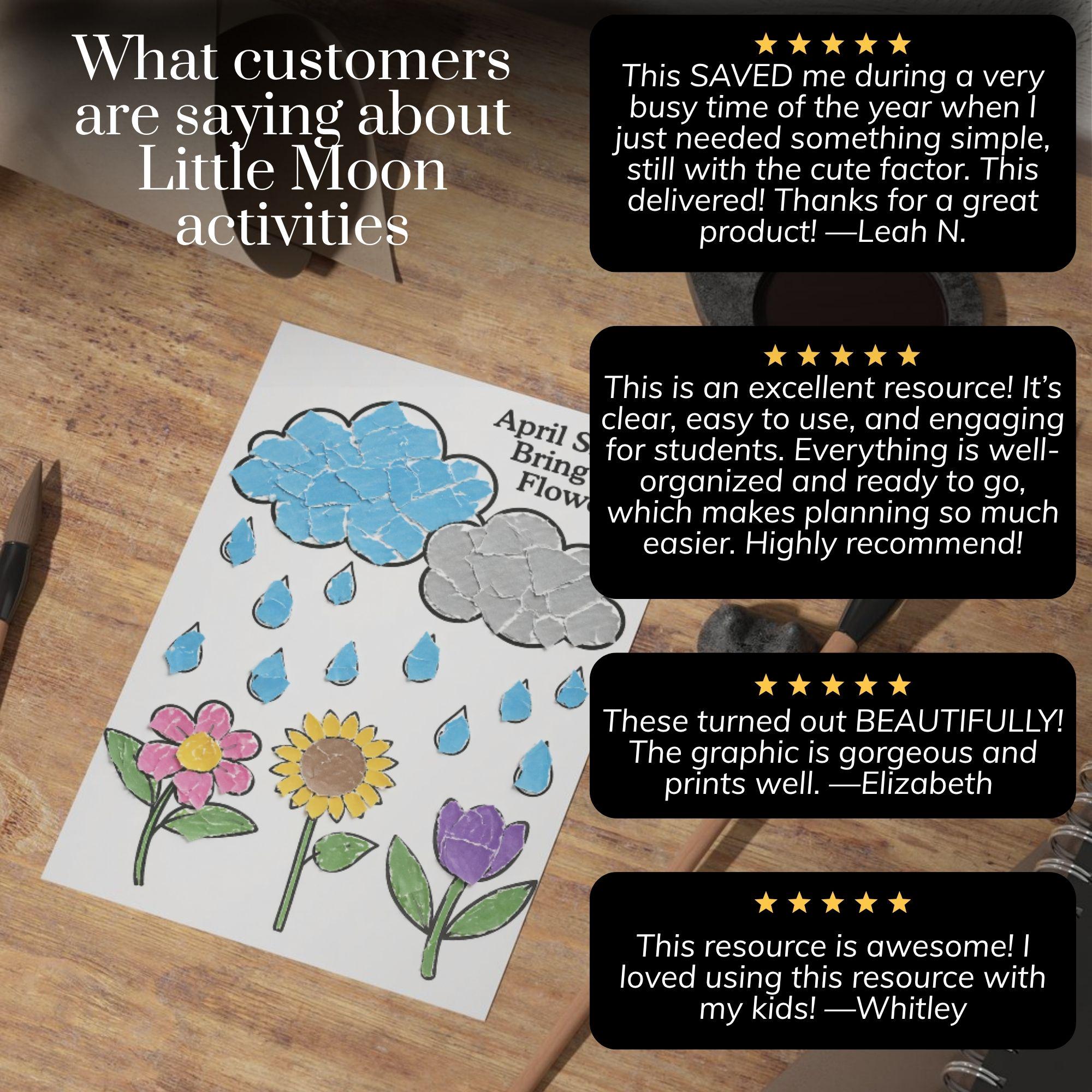 Spring Torn Paper Craft Printable Kids, April Showers Bring May Flowers ...