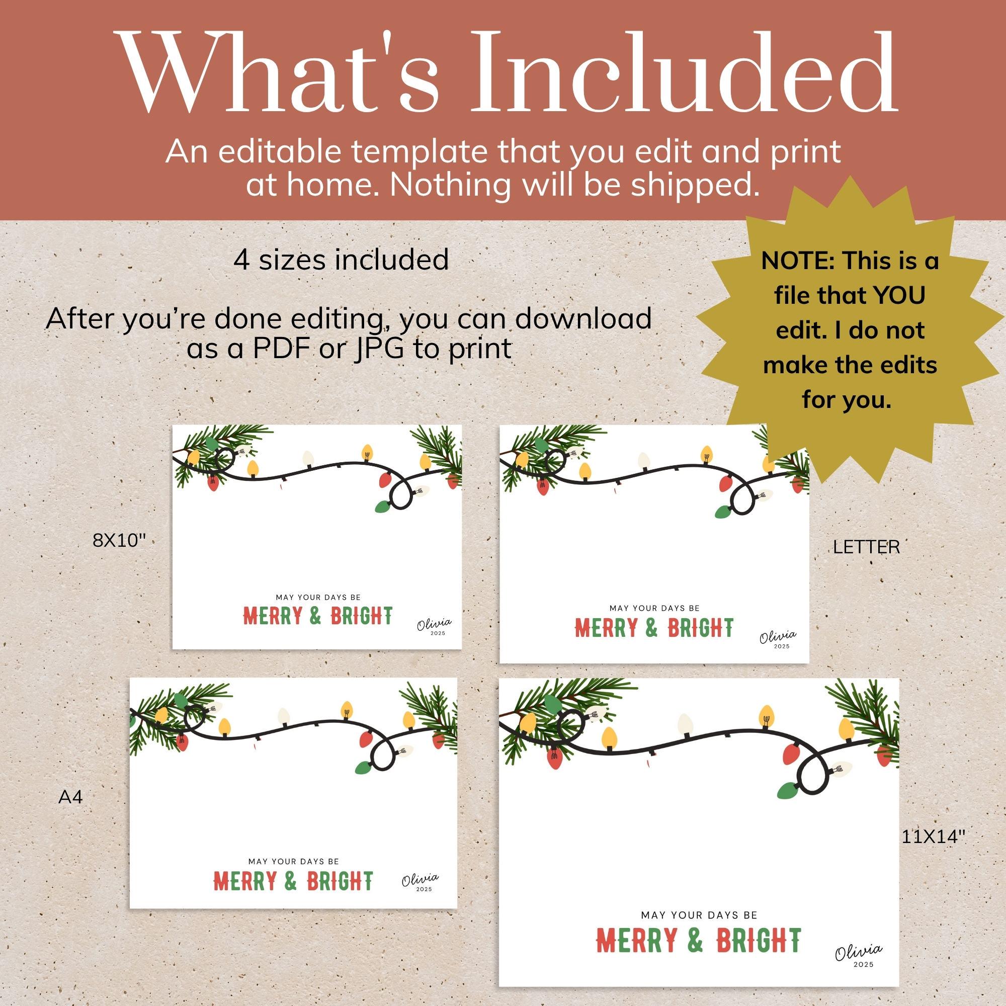 Christmas Lights Handprint Craft Printable for Kids, Merry and Bright ...