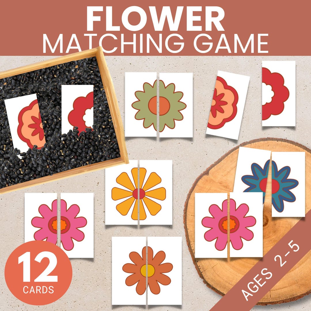 Flower Matching Game Printable, Spring Activity for Preschool, Memory ...