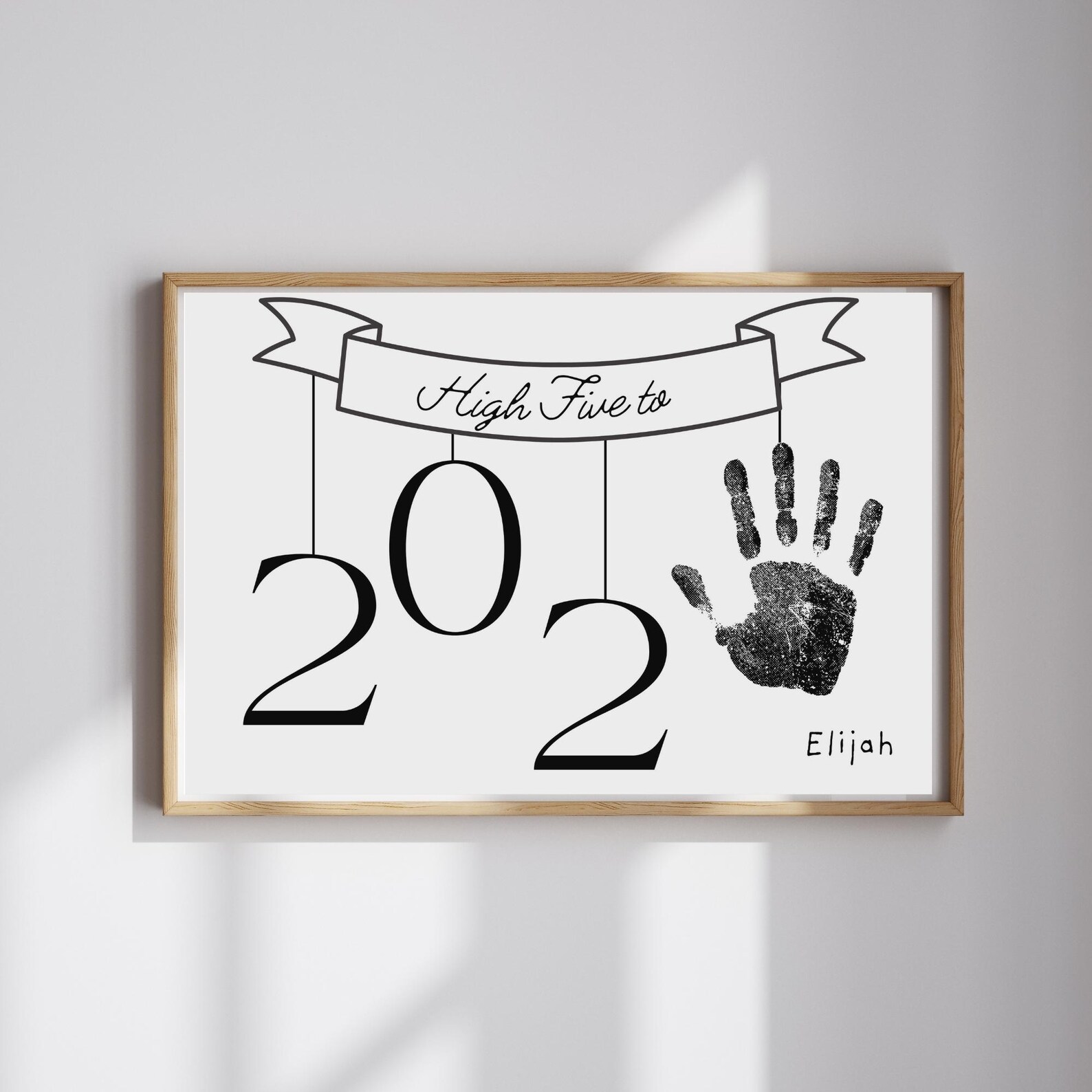 New Years Handprint Art Printable for Preschool, 2025 Handprint Craft ...
