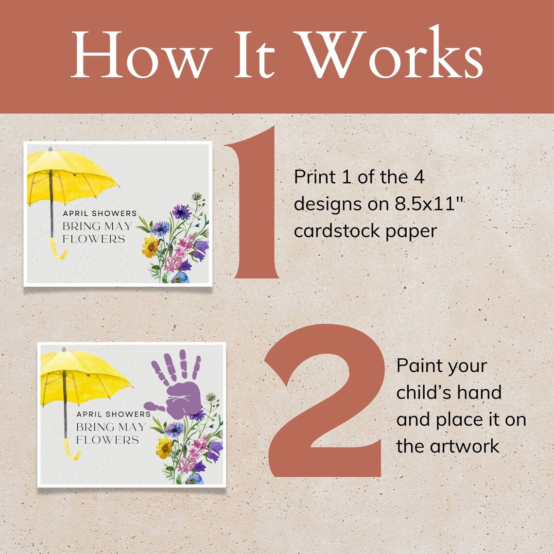 April Showers Bring May Flowers Handprint Art Craft Template, Spring ...
