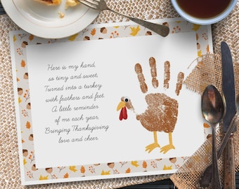 Thanksgiving Handprint Craft Baby Fall Art Preschool Fall Printable ...