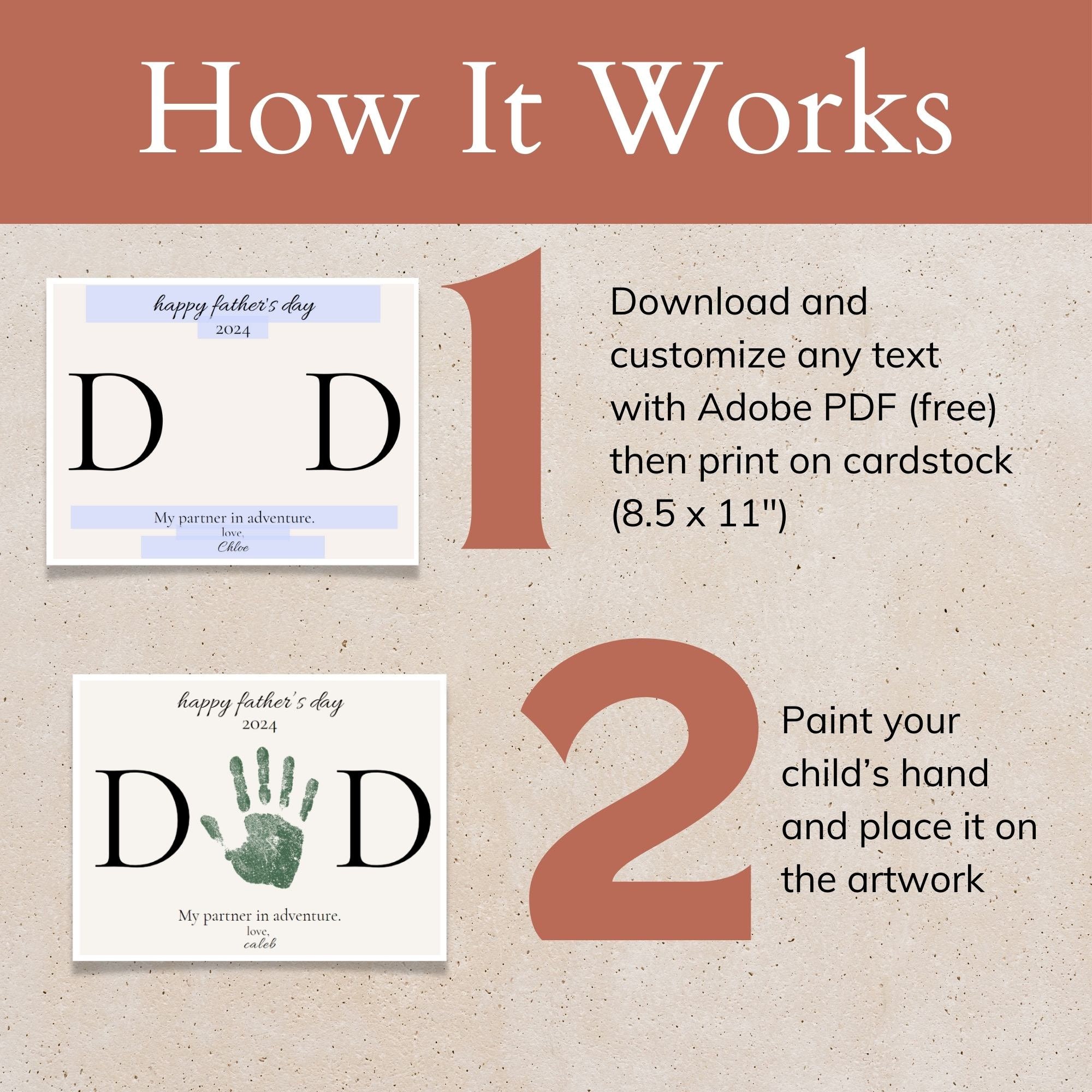 Personalized Fathers Day Handprint Craft for Dad Printable, Unique ...