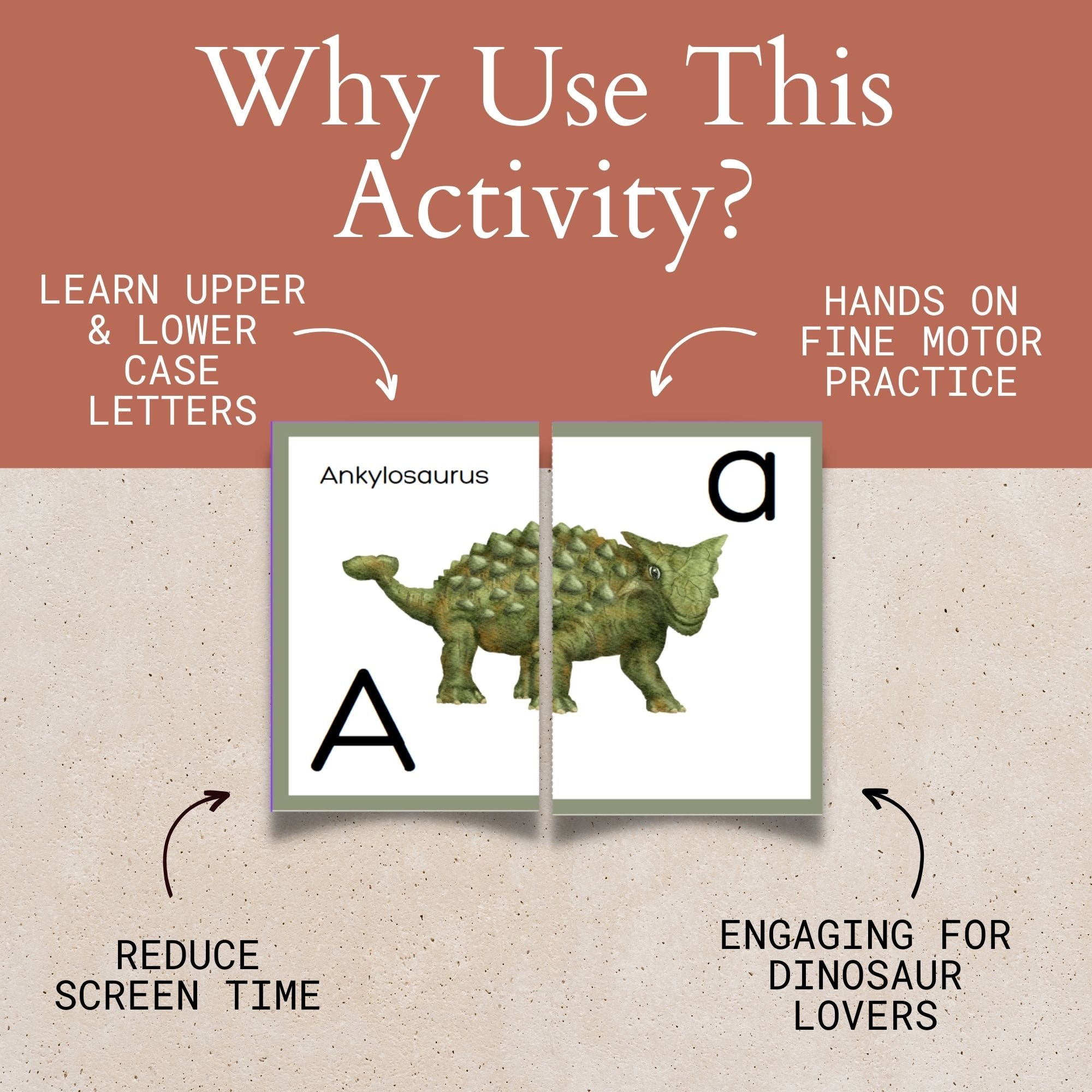 Dinosaur Alphabet Matching Activity A-Z, Printable Learning Material ...