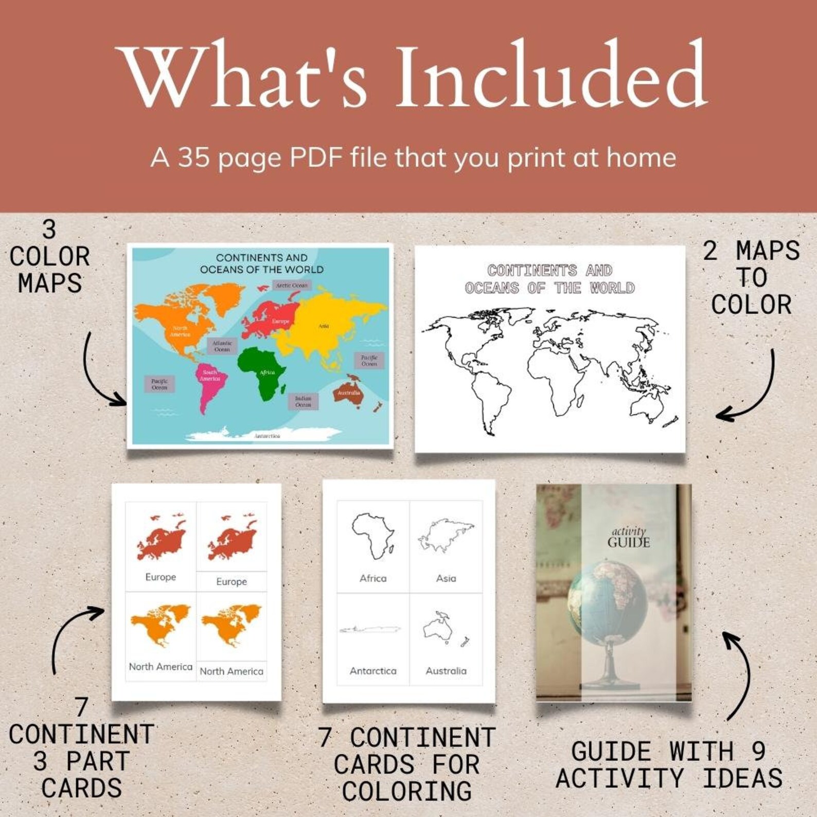 7 Continents Unit Study Preschool, Continent of the World Montessori 3 ...