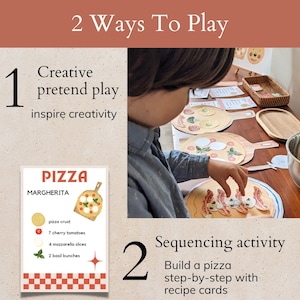 Build a Pizza Visual Recipe Card for Kid, Pizza Activity Dramatic Play ...