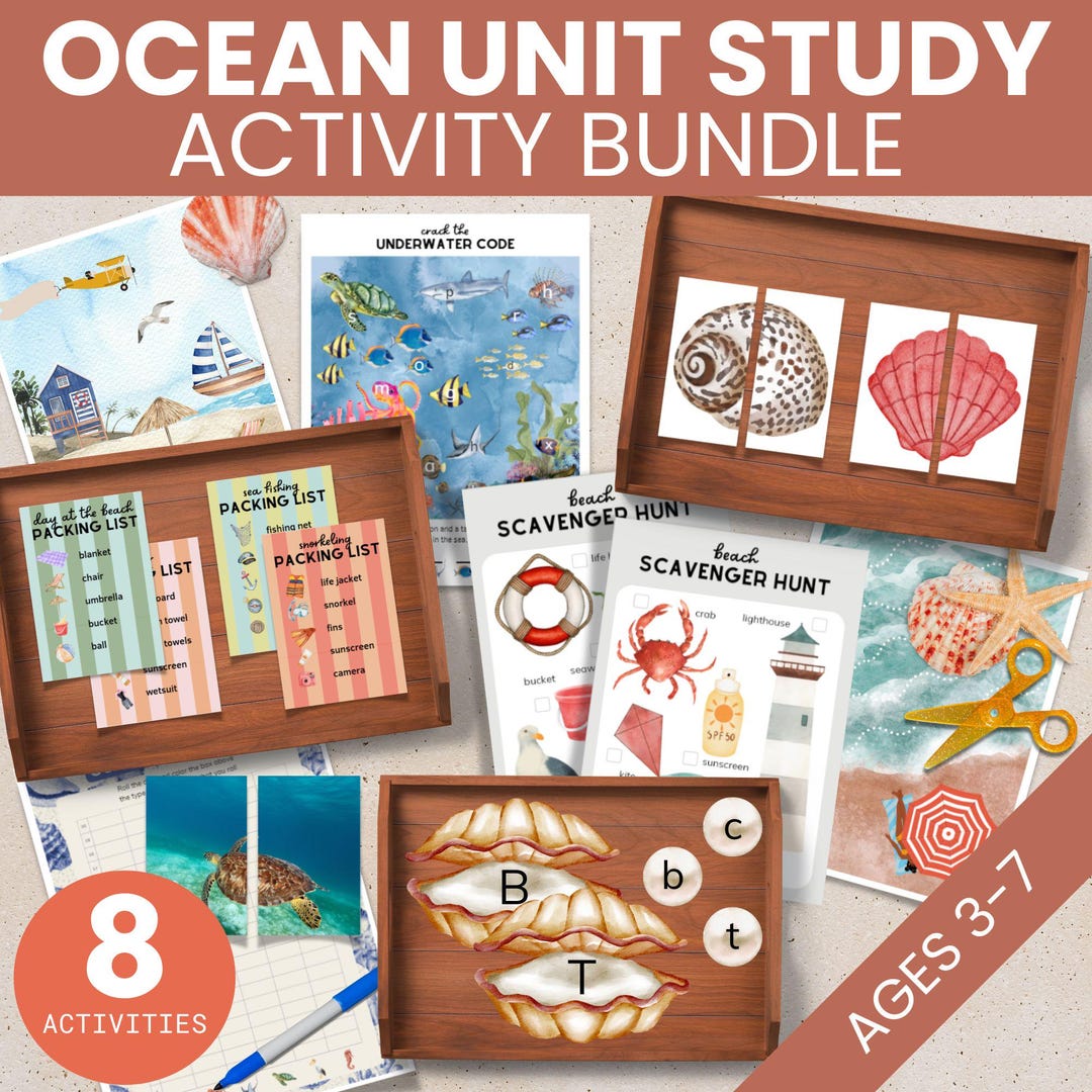 Montessori Ocean Activities Preschool Learning Bundle, Ocean Unit Study ...